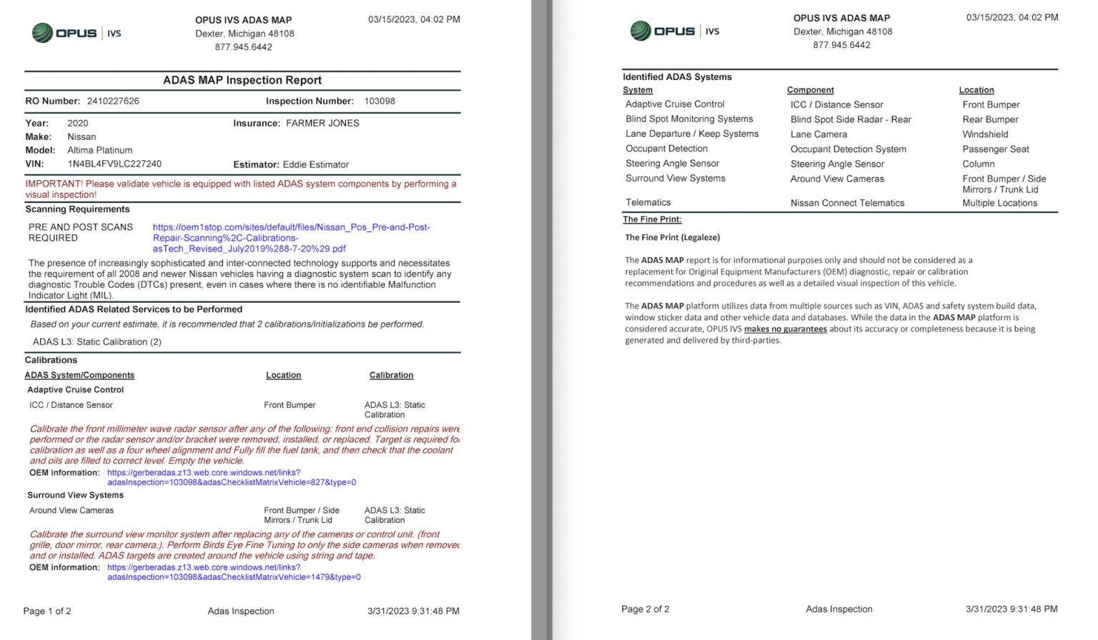 OPUS IVS - ADAS Map | ADAS Calibration Software